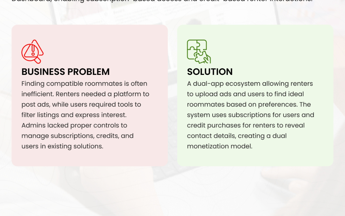 Roommate Finder Platform (User, Renter & Admin) - Meta App Designs case ...